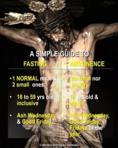 FASTING AND ABSTINENCE: A SIMPLE GUIDE. - Catholics Striving For Holiness