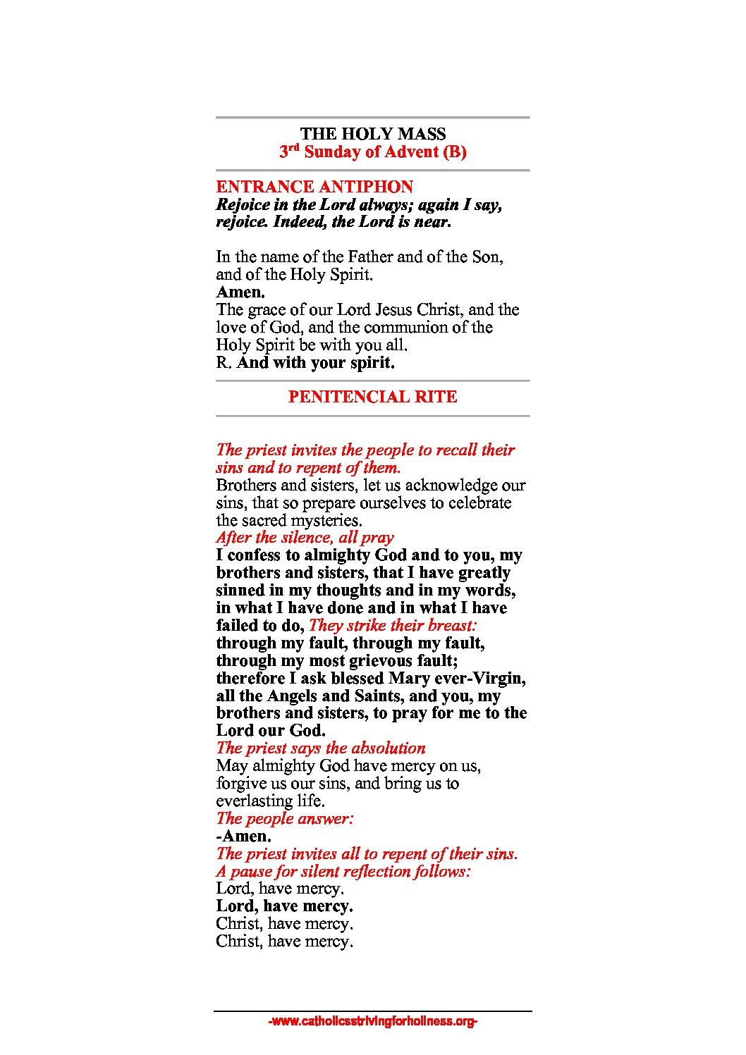 3rd Sunday Advent B Leaflet Web - Catholics Striving For Holiness
